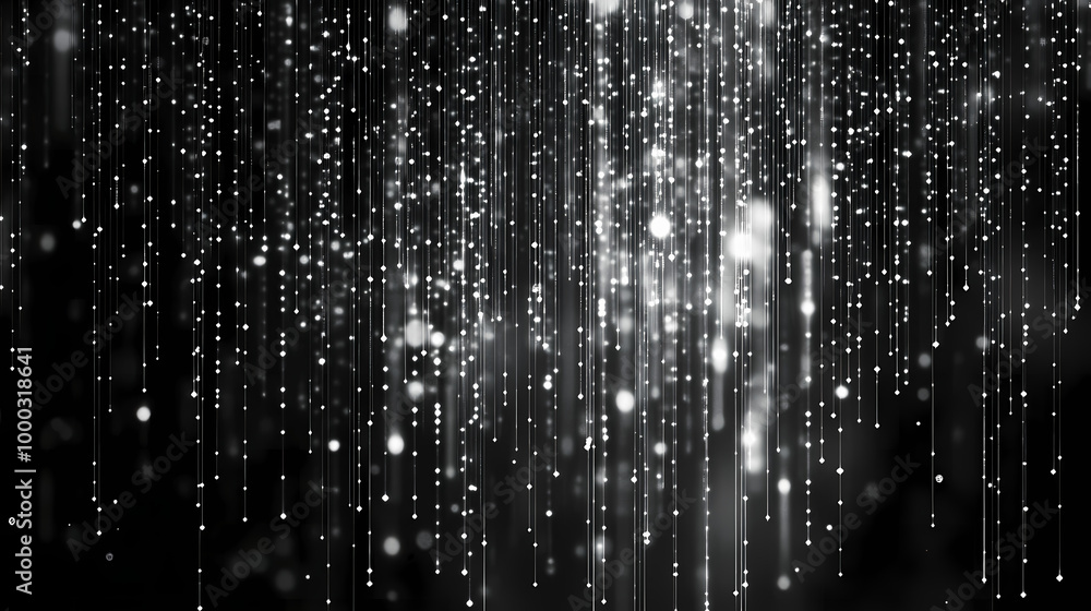 Binary code background grayscale digital rain effect. Digital Rain ...