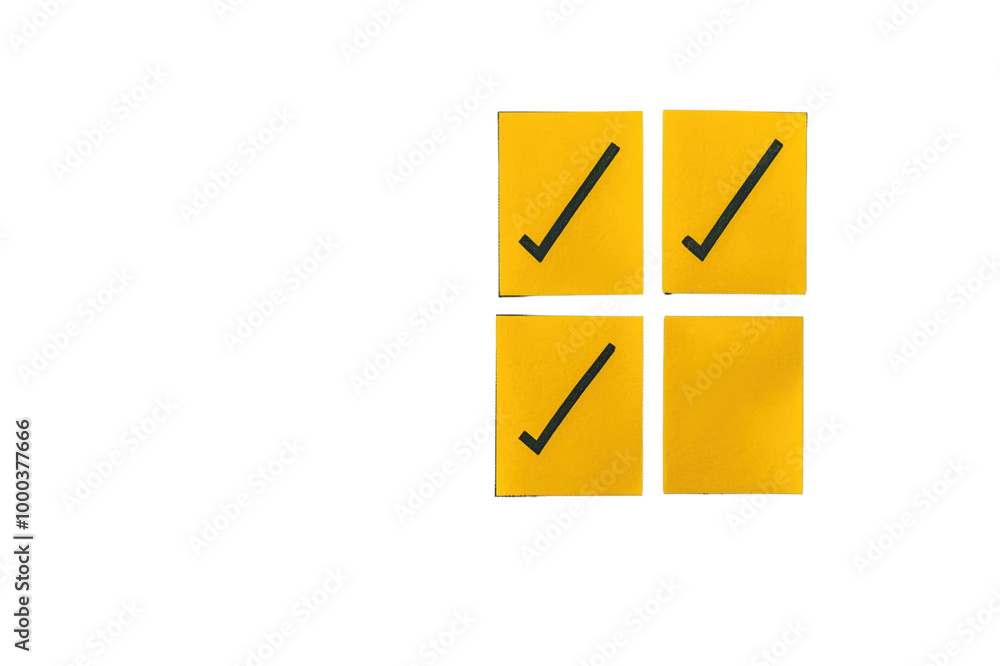 Four yellow check mark boxes on a black background, symbolizing ...