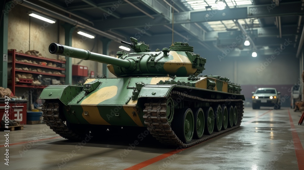 Tank model from World War II displayed in a camouflage design ...