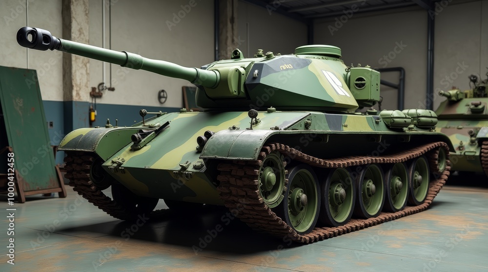 Tank model from World War II displayed in a camouflage design ...
