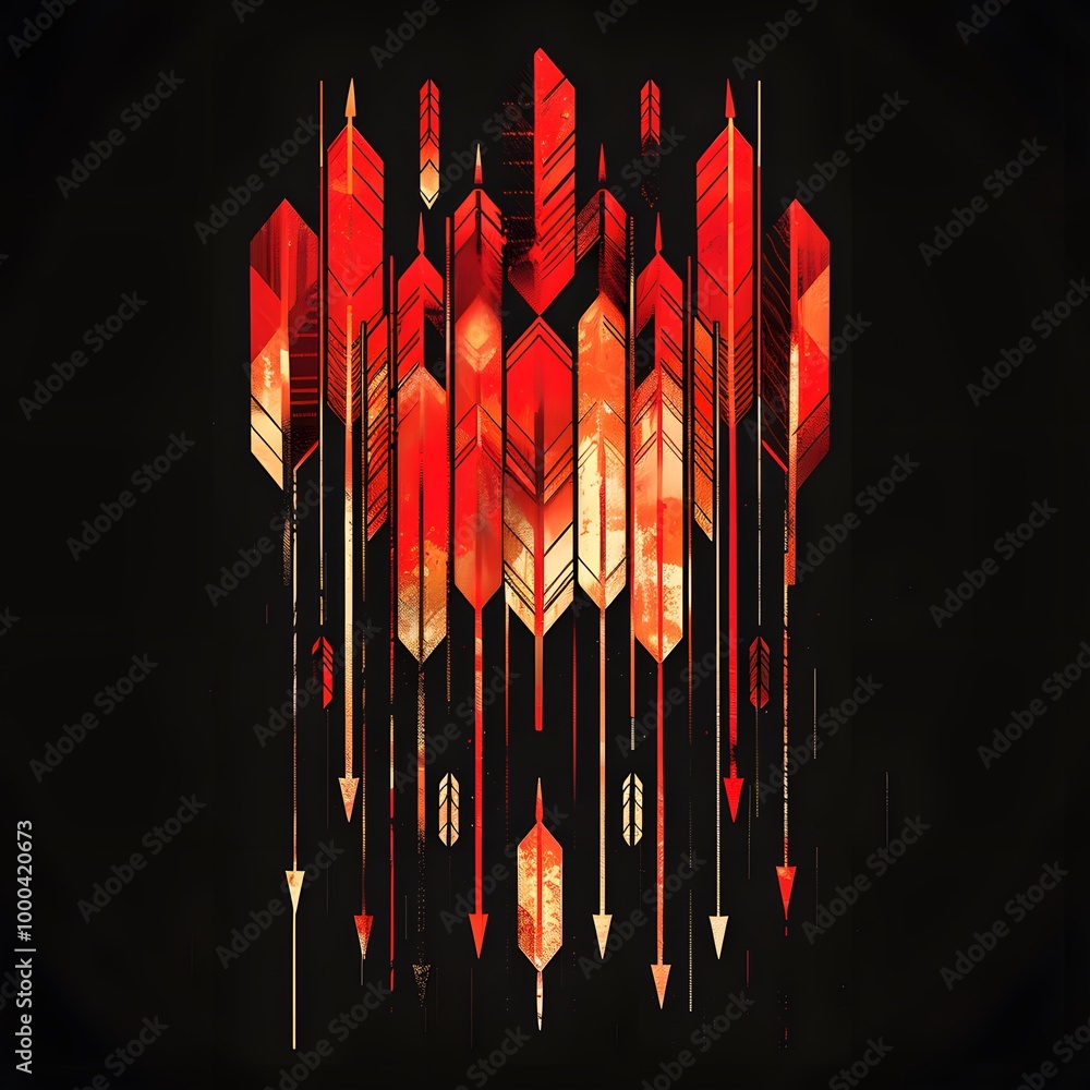 Vibrant collection of intricately designed arrows showcasing a spectrum ...