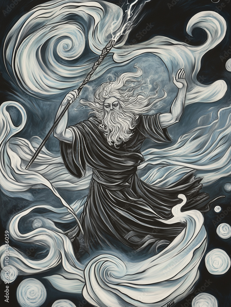 A powerful illustration of Prospero from Shakespeare’s “The Tempest ...