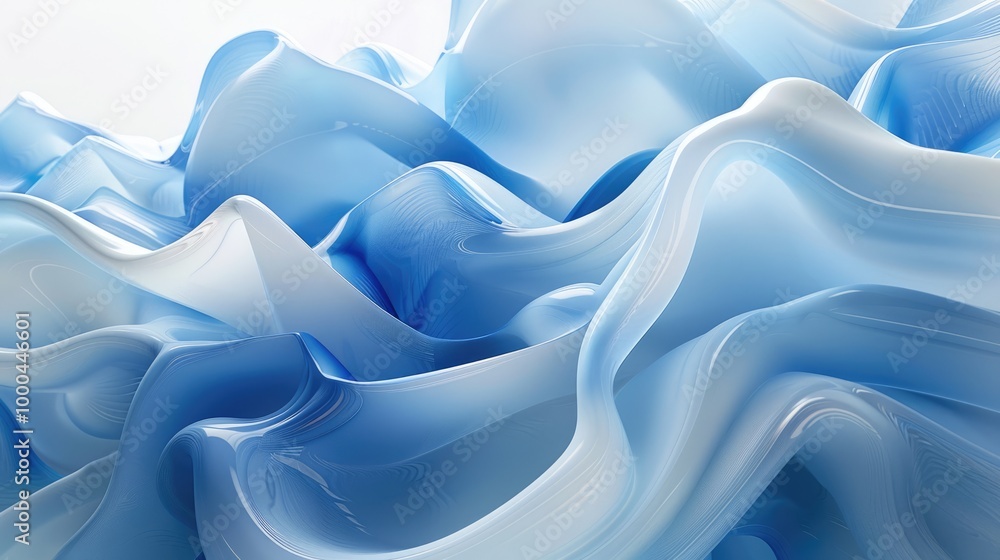 Abstract blue color wave flowing express the energetic ripple. Seamless ...
