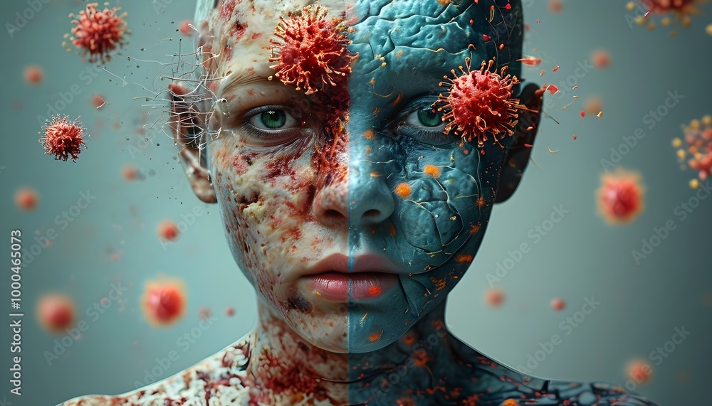 Abstract representation of invisible diseases highlighting hidden ...