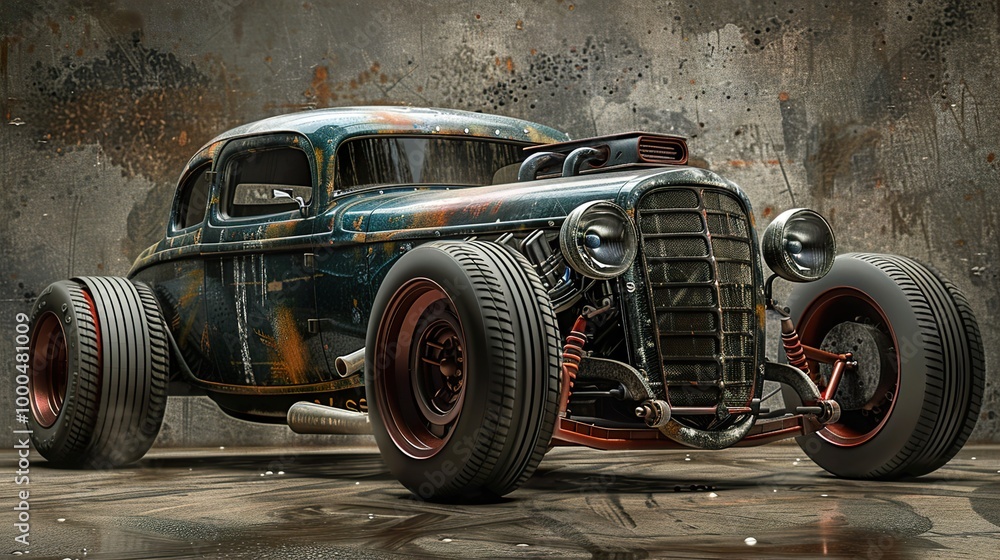 Rusty Hot Rod: A Vintage Car with a Modern Twist Stock Illustration ...