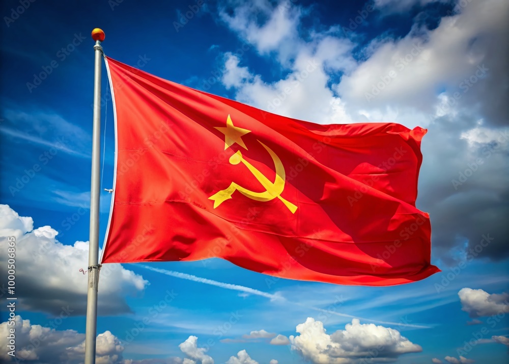 Photo & Art Print Red Flag Symbolism in Communism: Hammer, Sickle, and ...
