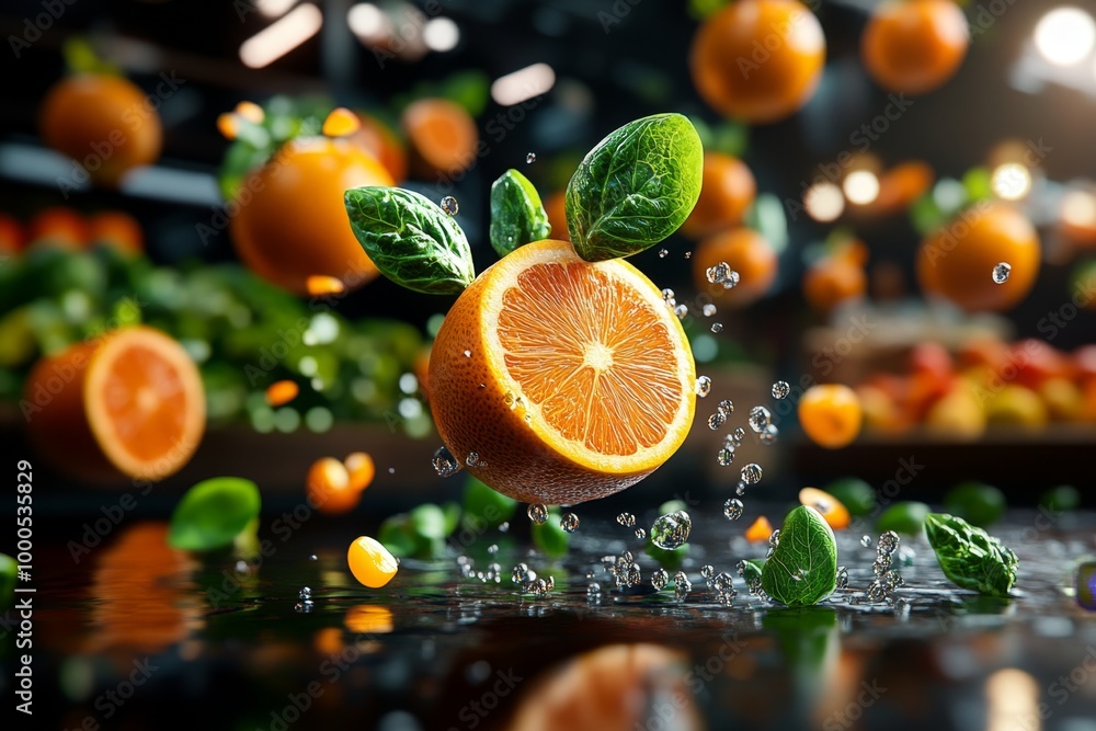 3D visualization of organic produce, where each fruit and vegetable is ...