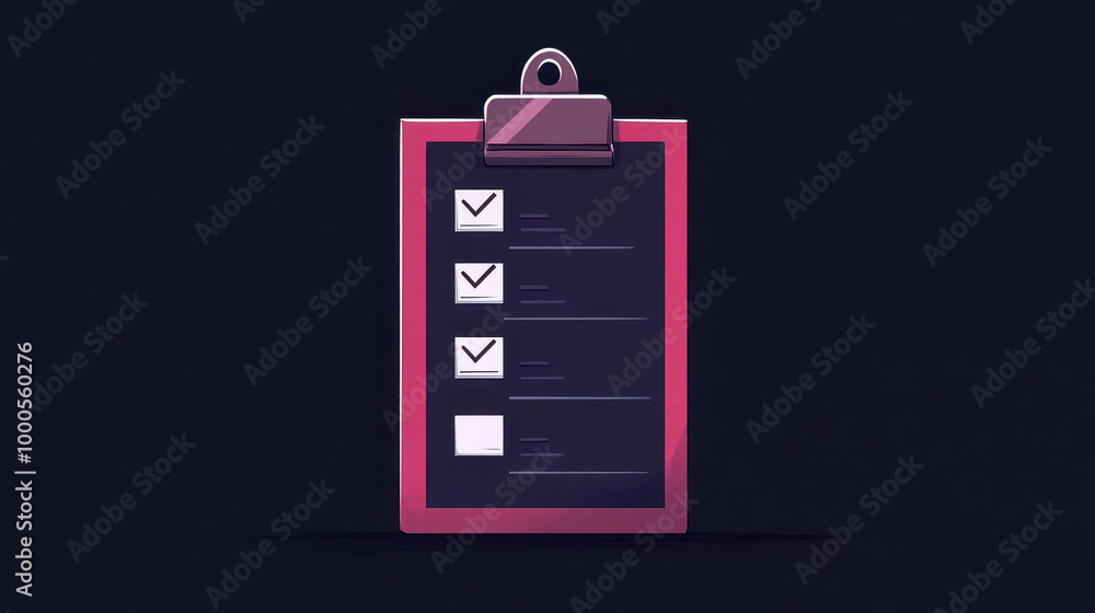 Experience a vibrant 2D animation showcasing a sleek clipboard on a ...