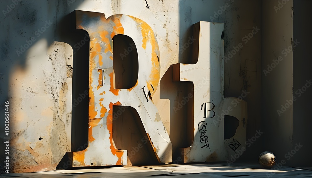 Shadowed typography: creative alphabet letters and numbers with cast ...
