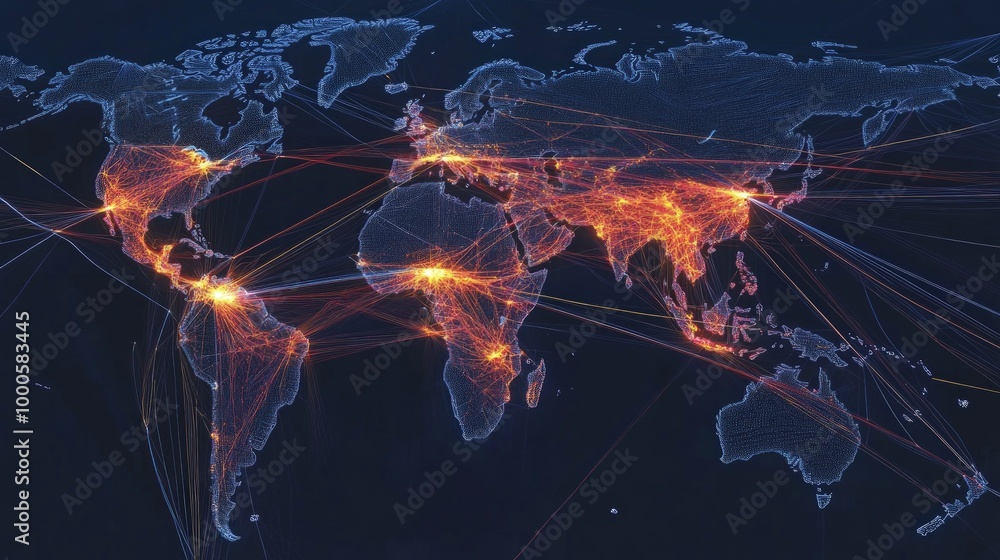 Global Drug Trade Routes Map, an intricate illustration of major ...