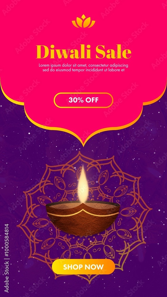 Diwali Sale Social Media Post 02 Stock Template | Adobe Stock