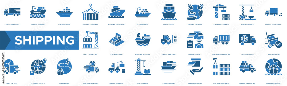 Shipping icon. Cargo Transport, Freight Shipping, Container Ship ...