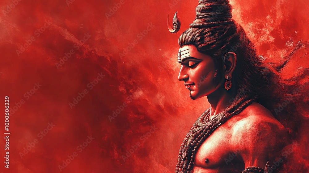 Lord Shiva Indian God 3D Wallpaper,Lord Shiva with red background ...