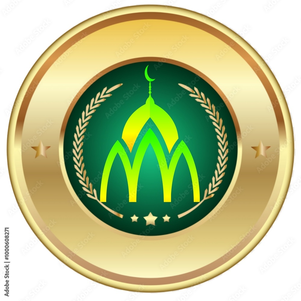 Mosque logo vector. Simple and luxury mosque template design. Golden ...