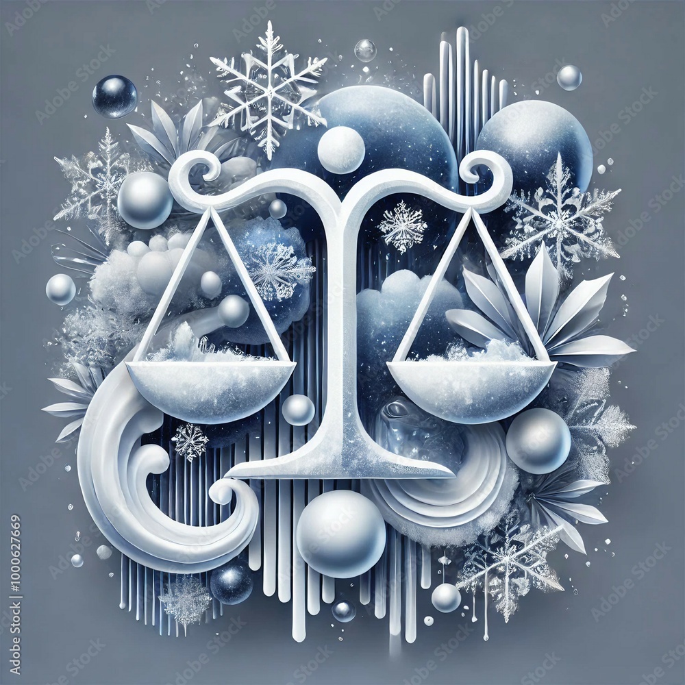 Snow Art Libra Star Sign Stock イラスト | Adobe Stock