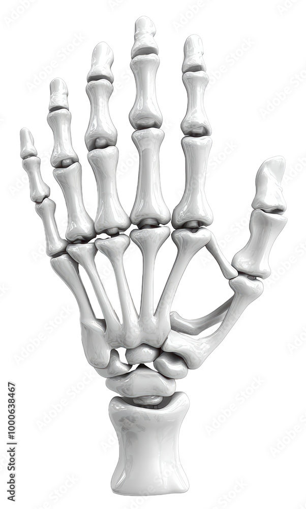 A white skeleton hand with a thumb up. The skeleton hand is a ...