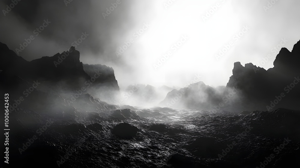 2. A captivating landscape shrouded in enigmatic fog, obscuring the ...