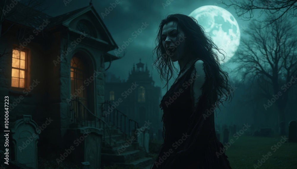 shouted a person in the dark misty graveyard who thirsted for human ...