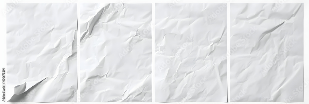 Photo & Art Print real image, white paper wrinkled poster template ...