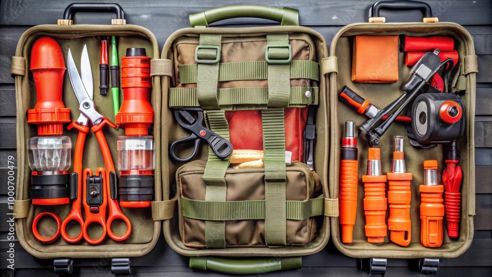 Tactical rescue kit with essential tools for emergency response ...