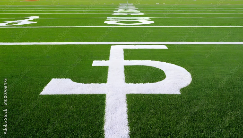American football field yard signs showcasing vibrant markings and ...