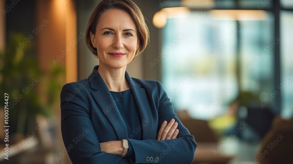 Confident smiling middle aged business woman attorney, 45 years old ...