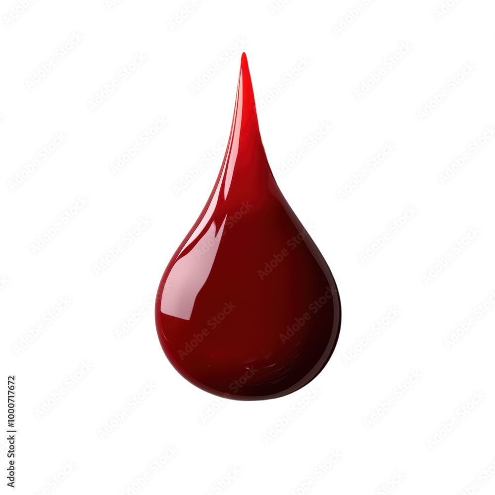 Blood Drip: A dynamic image of a single blood drop splattering onto a ...