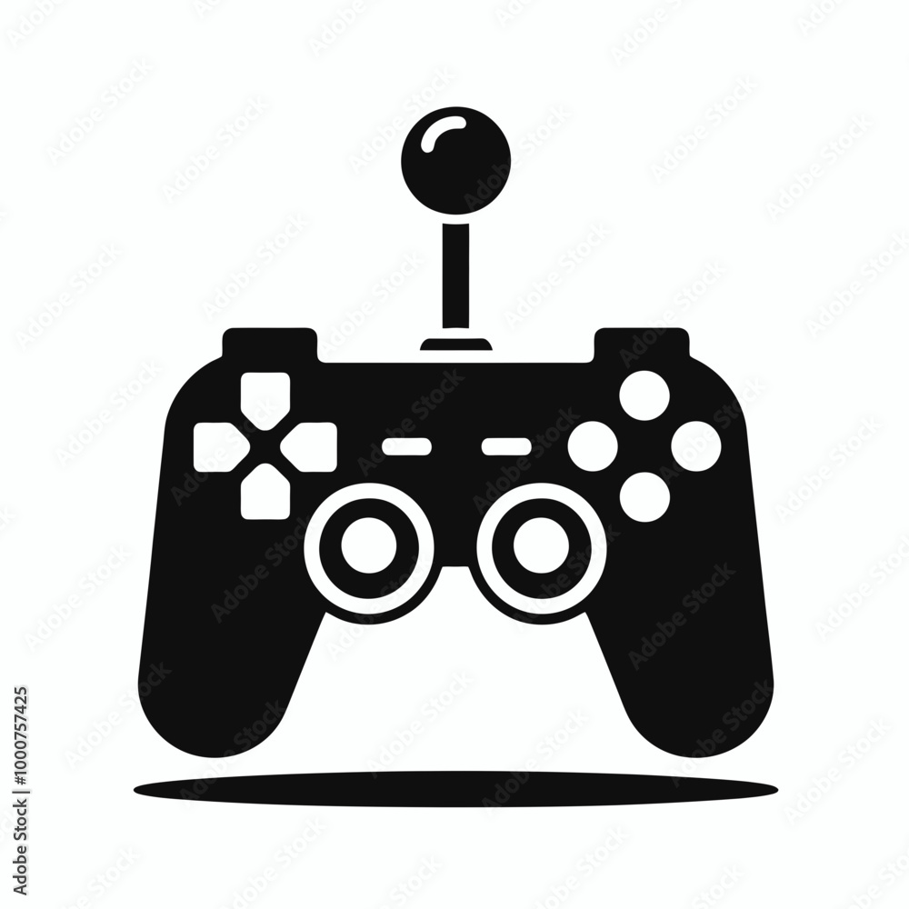 elegant black silhouette style joystick, Gamepad joystick virtual game ...