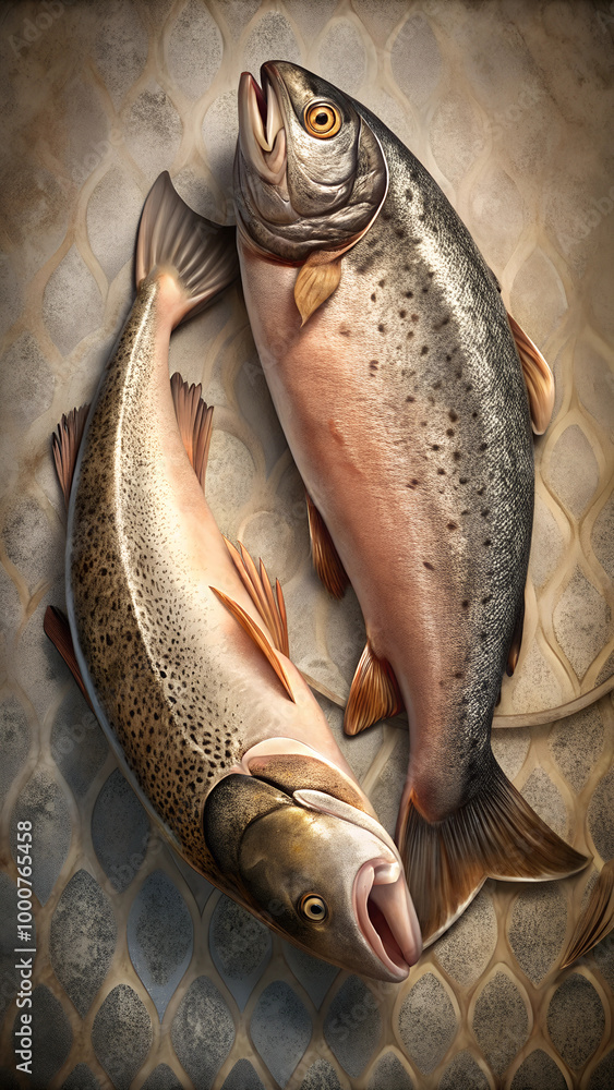 'salmon victorian fish trout raw closeup fin meal fishing sea scale ...