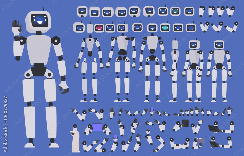 Robot character constructor. Chatbot with different body, arm and leg ...