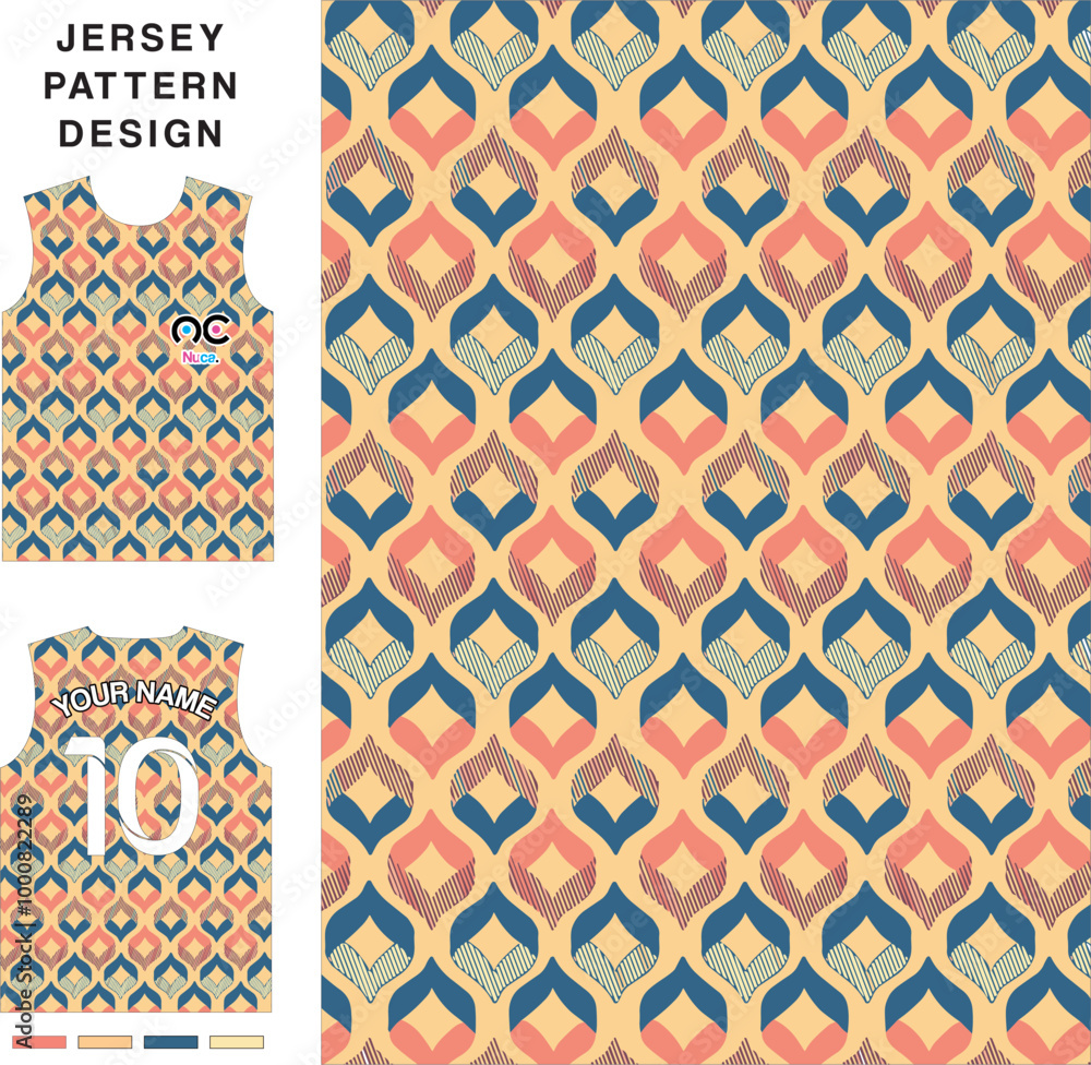 Abstract rhombus concept vector jersey pattern template for printing or ...
