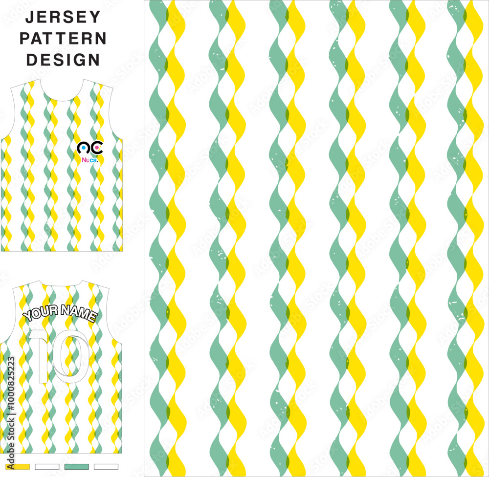 Abstract wave concept vector jersey pattern template for printing or ...