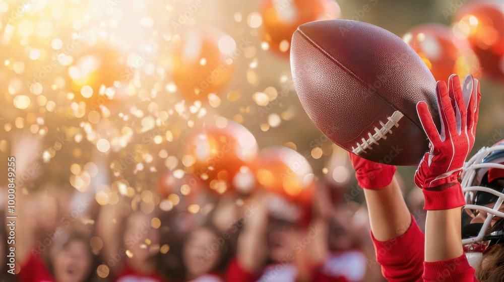 American football cheerleaders performing a routine on the sidelines in ...