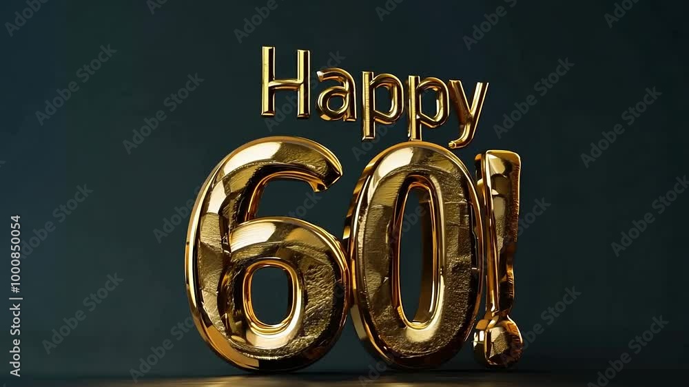 Sixtieth tribute: cheerful visual greeting featuring Happy 60 in eye ...