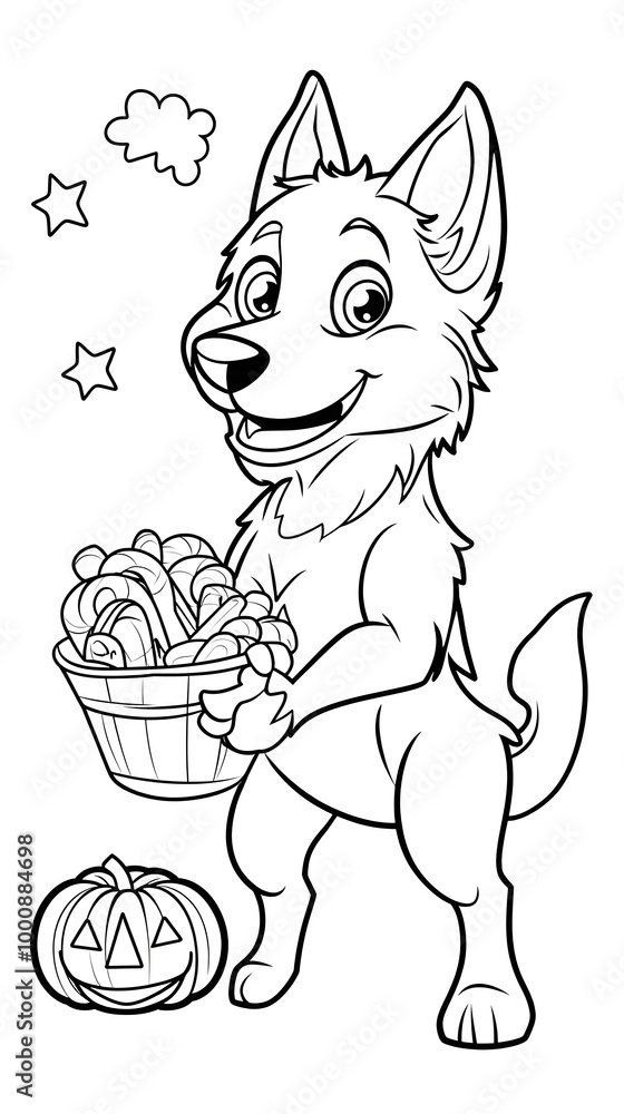 Cute white werewolf cartoon vector illustration isolated on white ...