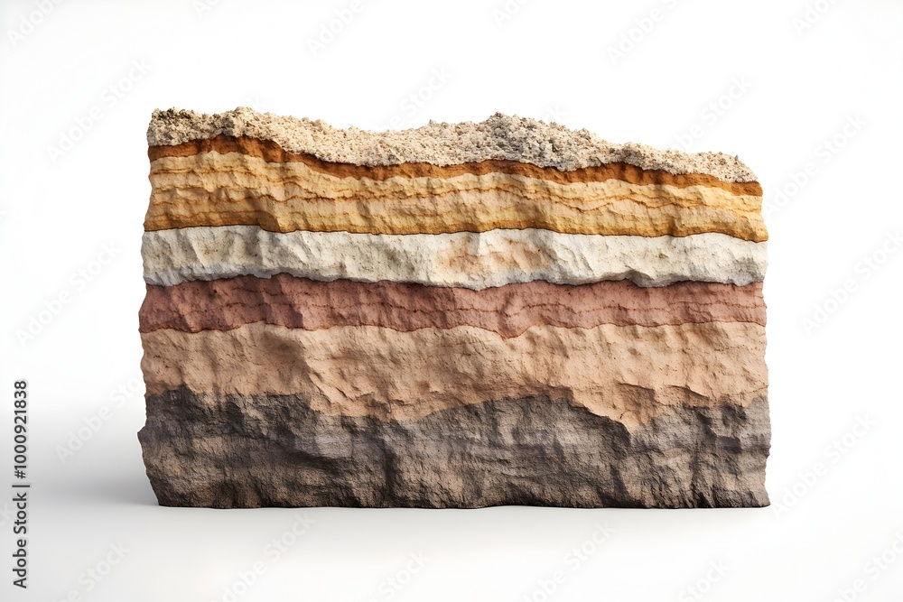 A detailed showcasing the intricate layers of rock and sediment beneath ...