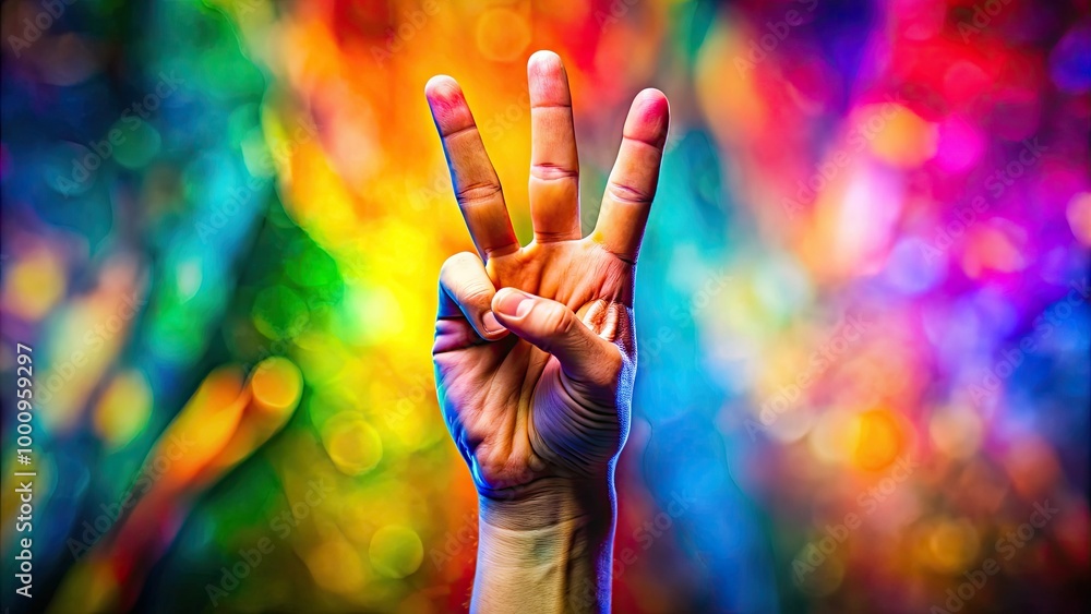 Three fingers held high form a striking sign of rebellion, contrasting ...