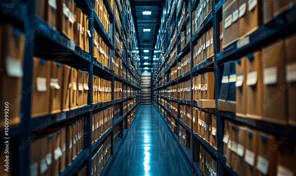Centralized Document Management System with Rows of Digital Archives ...