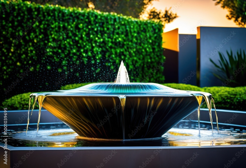 close view innovative modern water fountain design showcasing sleek ...