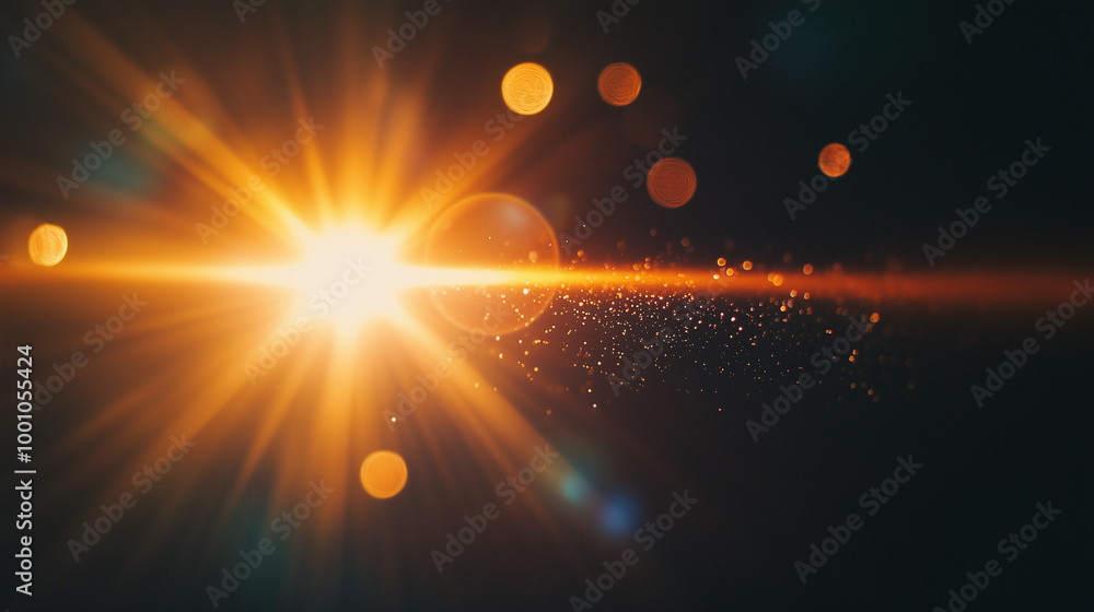 Lens Flare & Bokeh Effect on Black Background | Synthetic & Natural ...
