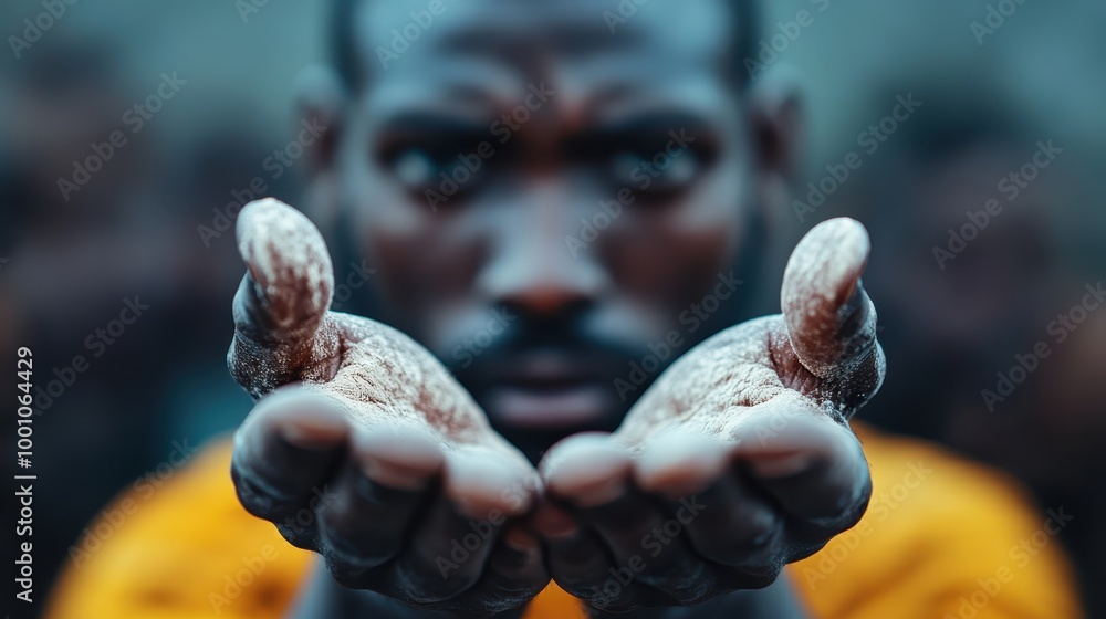 An evocative image showing outstretched, cupped hands reaching out ...