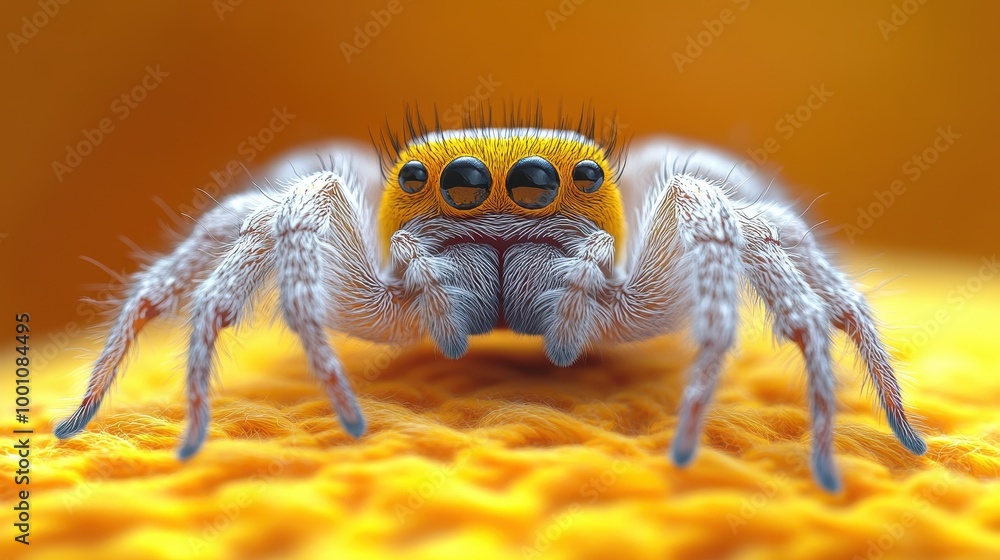 3D render of a cute, fluffy spider with a knitted and crocheted ...
