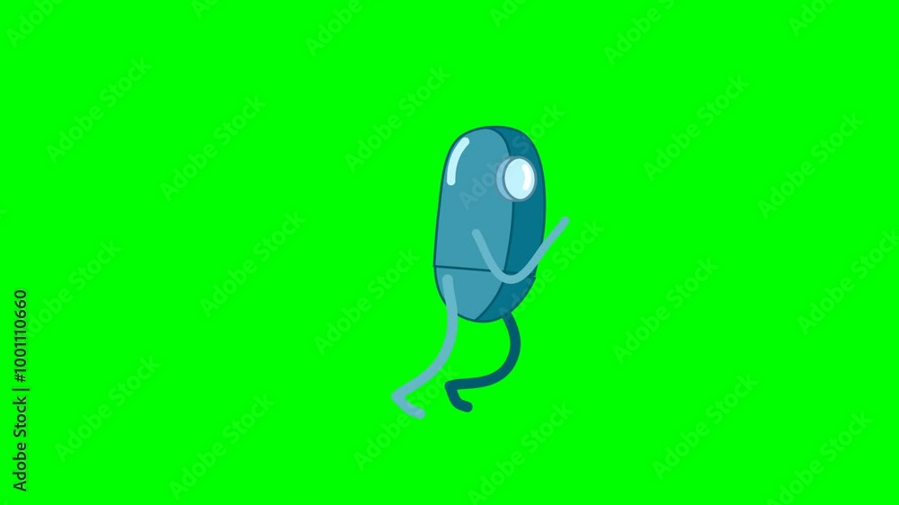 2d animated character of A robot with one eye pushing a heavy object ...