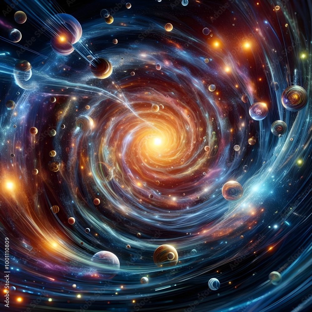 visual representation of the multiverse theory, where countless ...