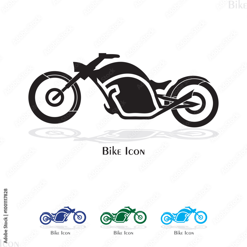 motorcycle design bike or cycle icon symbol, Pictogram flat outline ...