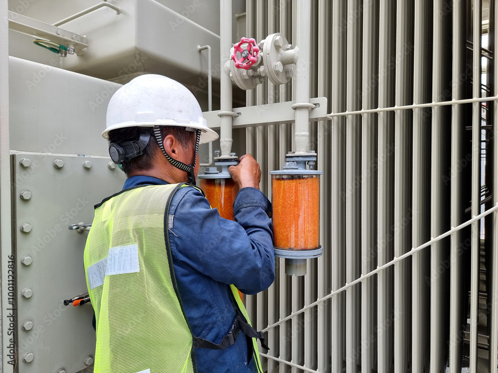 Orange Silica Gel replacement activity by electrician for Silica Gel ...