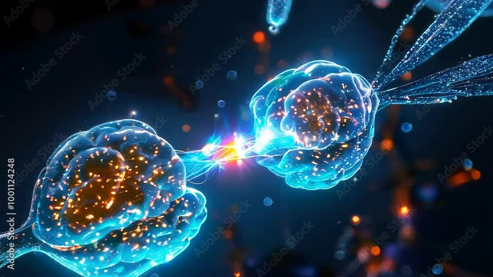 Synaptic gateway: visual depiction of a nerve synapse, complex junction ...