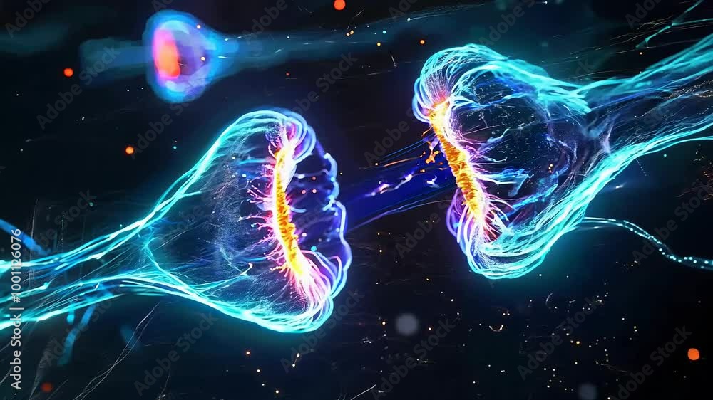 Neural pathway: intricate representation of nerve synapse, connection ...