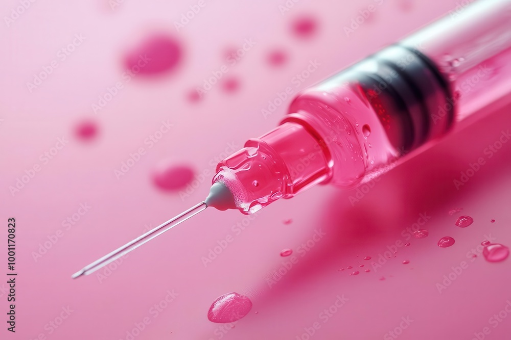 ozempic injection on a pastel pink surface viewed from above represents ...