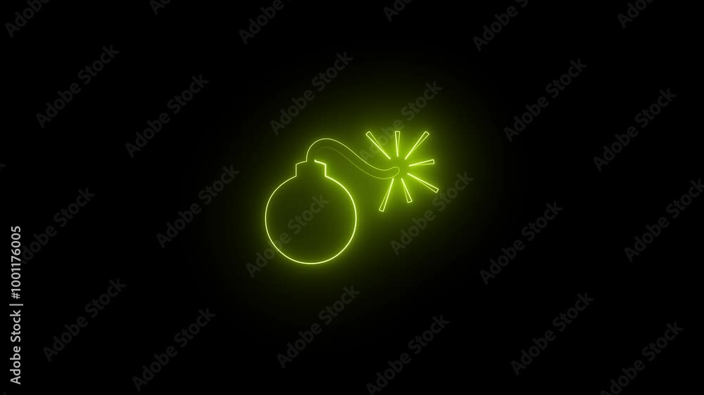 A line animated icon of burning gas cylinder. Animated oxygen cylinder ...